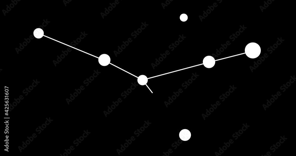 Cancer constellation. Stars in the night sky. Constellation in line art ...