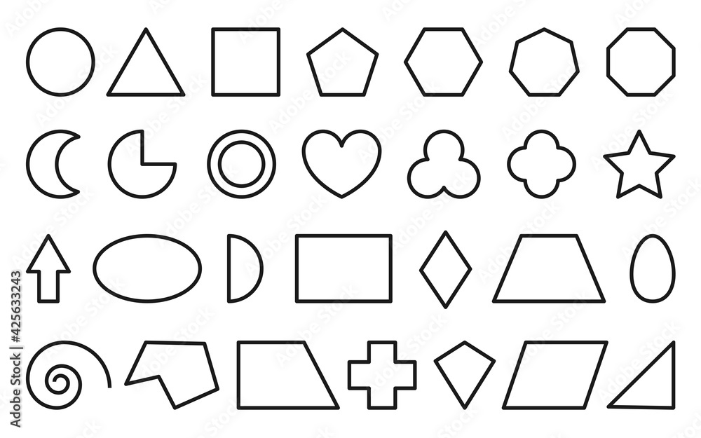 Basic Shapes Clipart Black And White