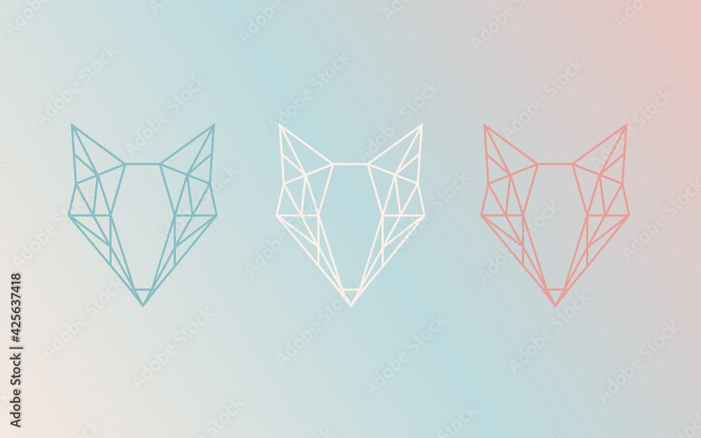 Geometric fox logo. Vector illustration background in flat design style ...