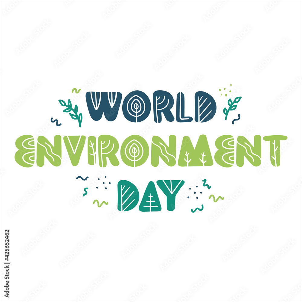 World environment day minimalist green vector calligraphy. Poster ...