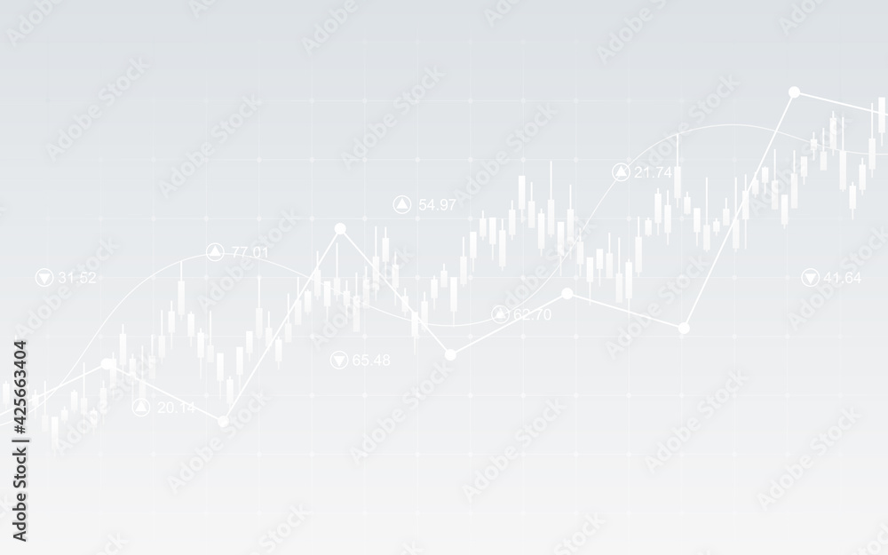 Financial chart with uptrend line graph on white color background Stock ...