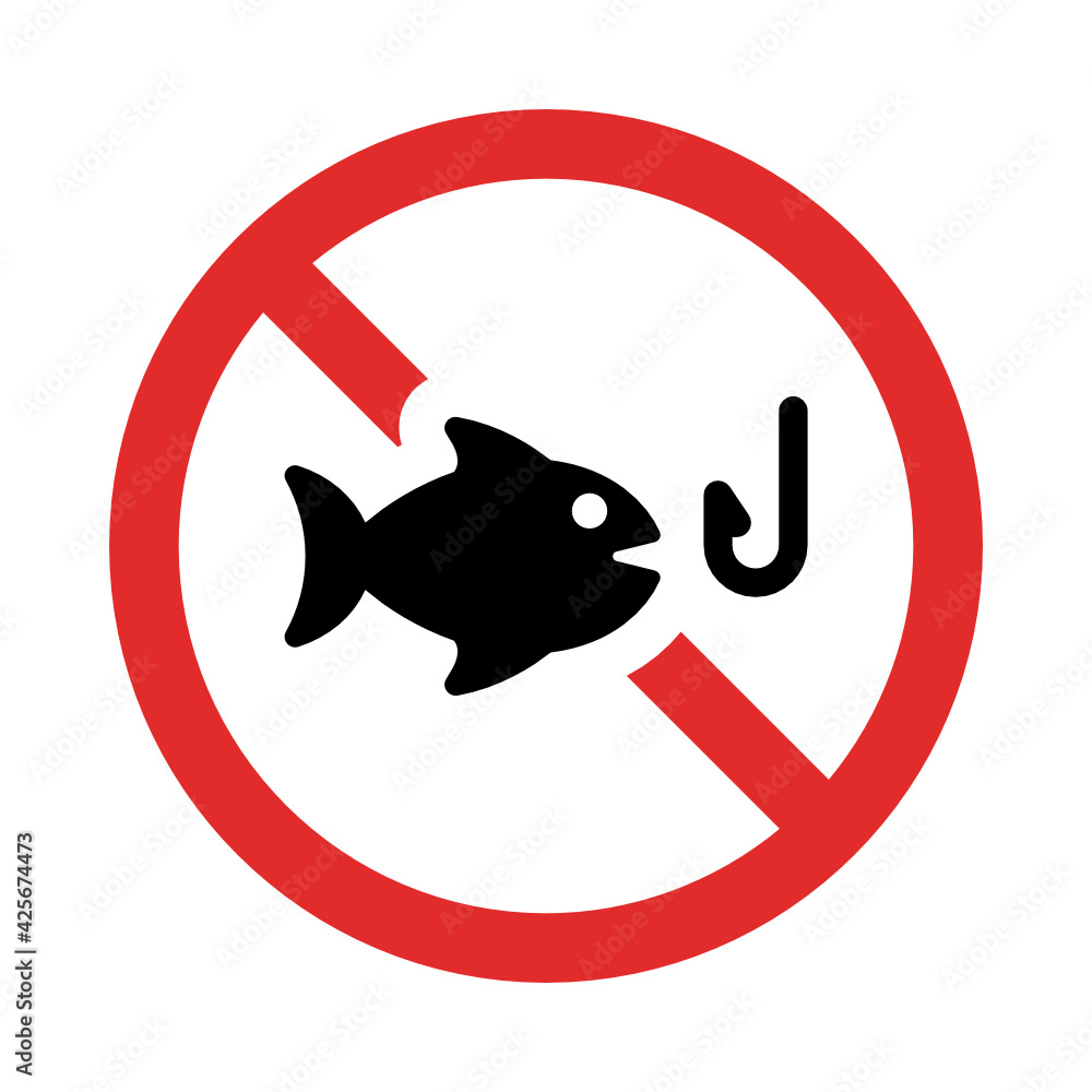 No fishing allowed sign vector. Stock Vector | Adobe Stock