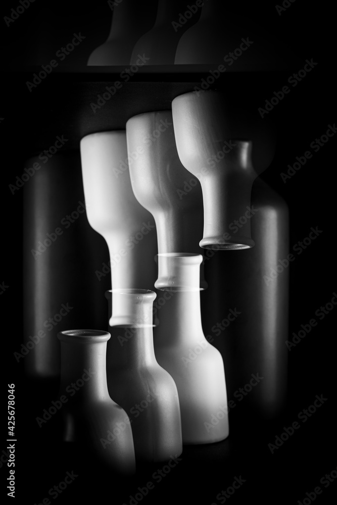 Abstract low key photography in black and white shapes Stock Photo ...