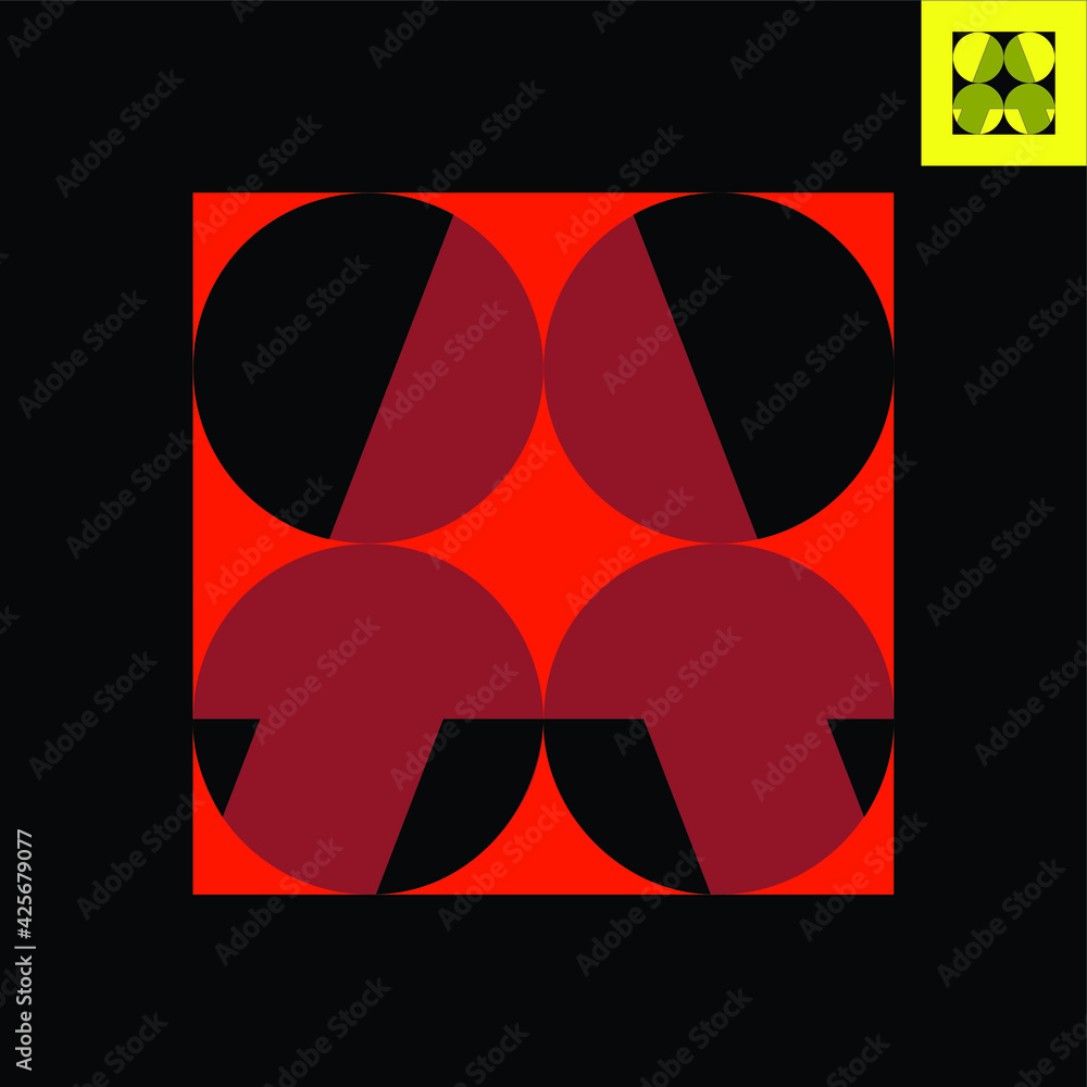 Letter A Monogram Logo Letter A monogram logo design in Bauhaus art ...