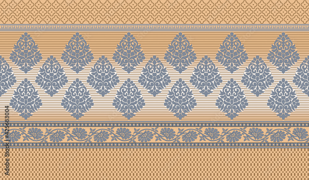 digital colorful traditional saree border design print Stock ...