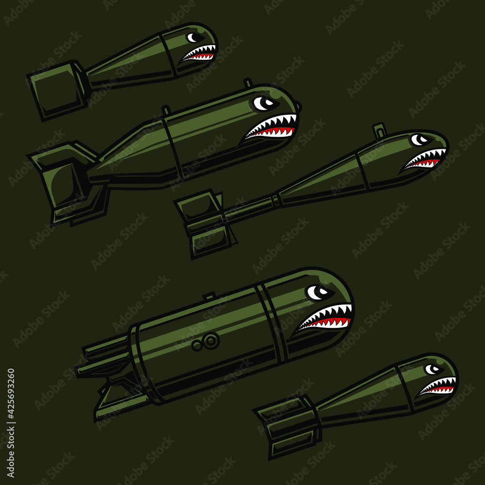 five vector bombs and different shapes Stock Vector | Adobe Stock