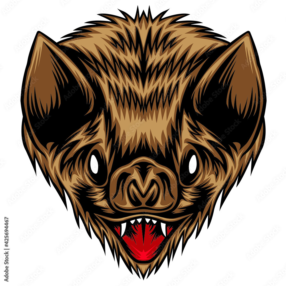 Vampire Bat Face Drawing