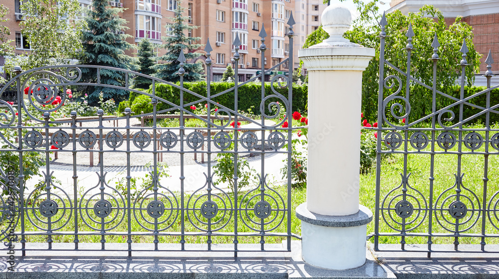 Wrought iron fence. Image of a Beautiful decorative cast iron wrought ...