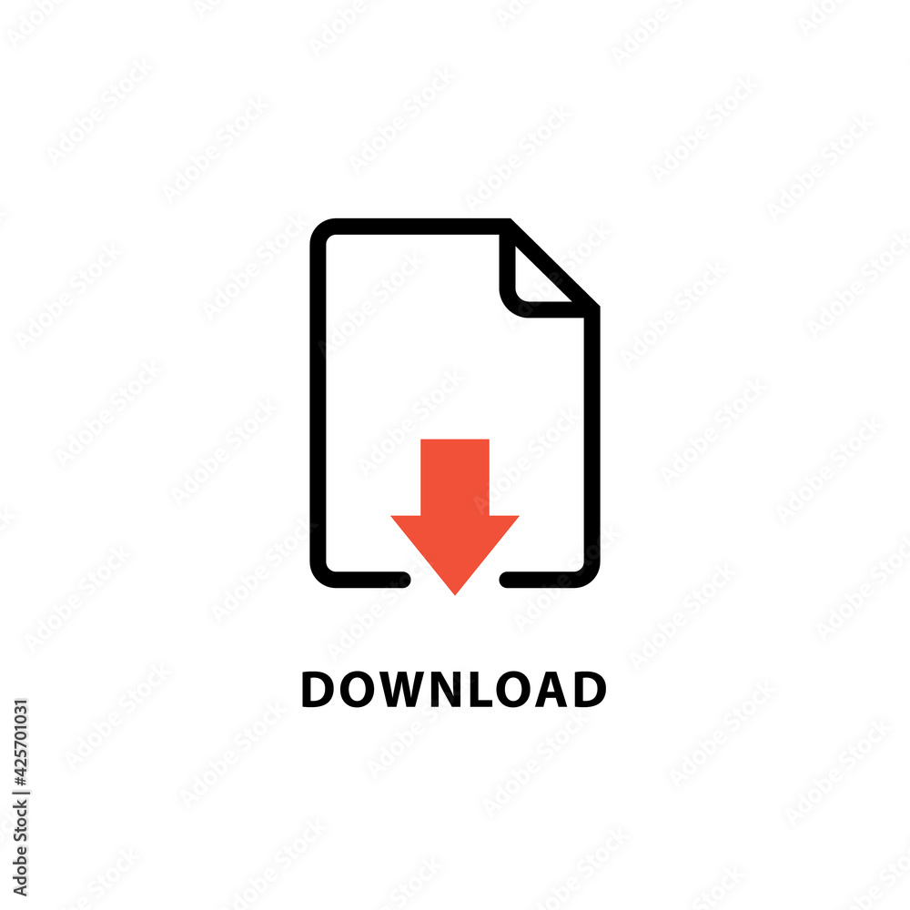 Download document icon app. File download data vector symbol button ...