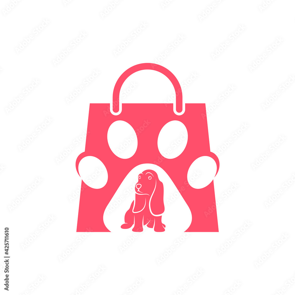 Vektorová grafika „Shop Dog logo design vector illustration, Creative ...