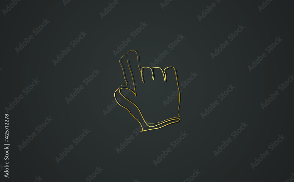 One single line drawing of Click icon. Mouse sign Stock Vector | Adobe ...