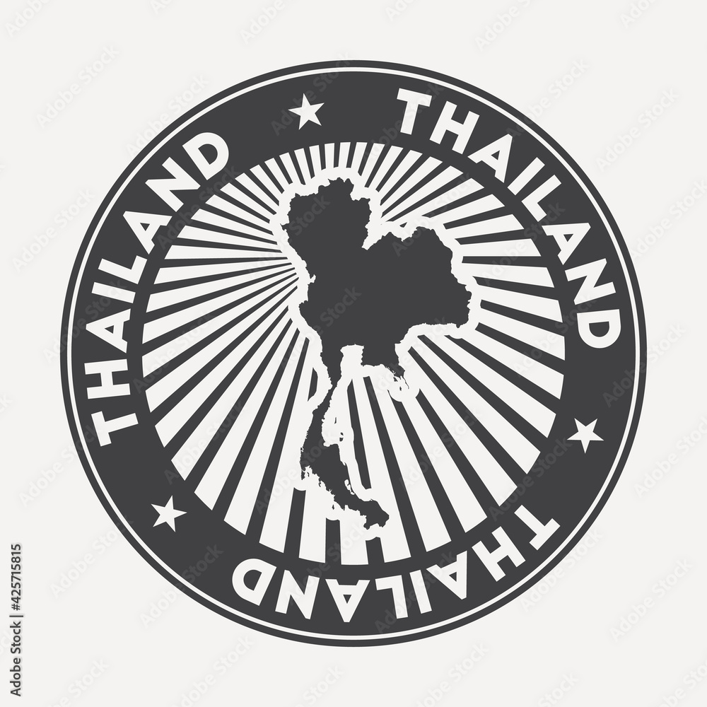 Thailand round logo. Vintage travel badge with the circular name and ...