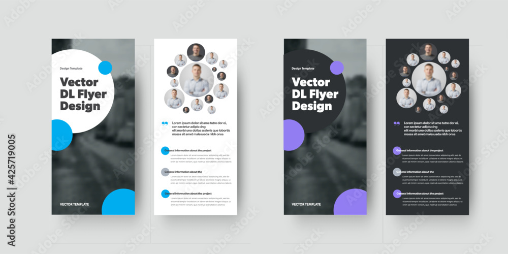 Vector dl flyer template with color geometric design Stock Vector ...