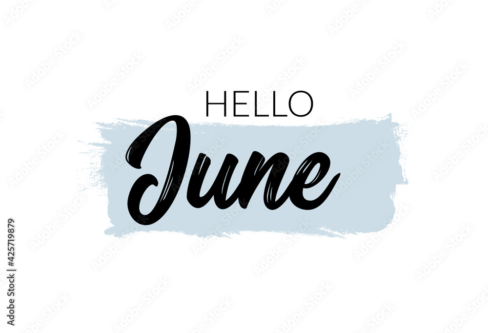 Hello june banner illustration lettering vector logo typography Stock ...