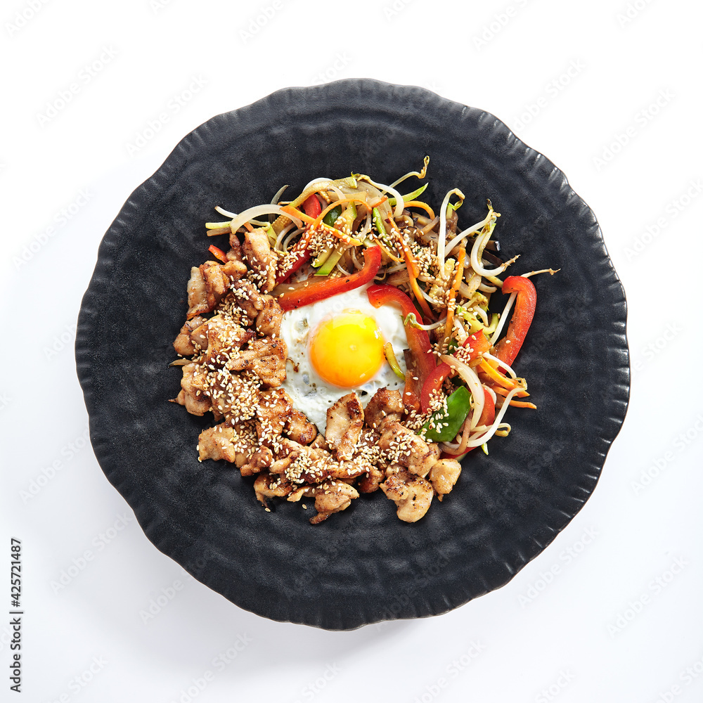 Teppan japanese cuisine - Teppanyaki Chicken with Egg and Vegetables ...