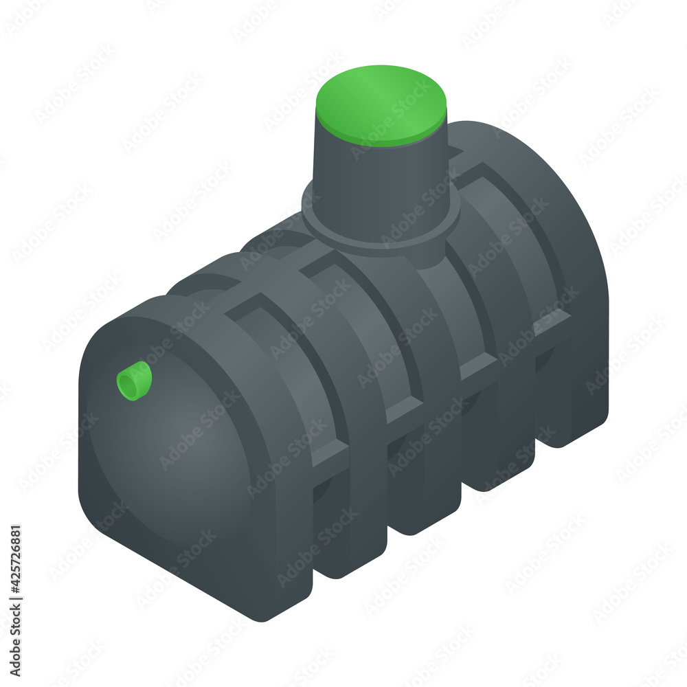 Vector illustration plastic septic tank isolated on white background ...