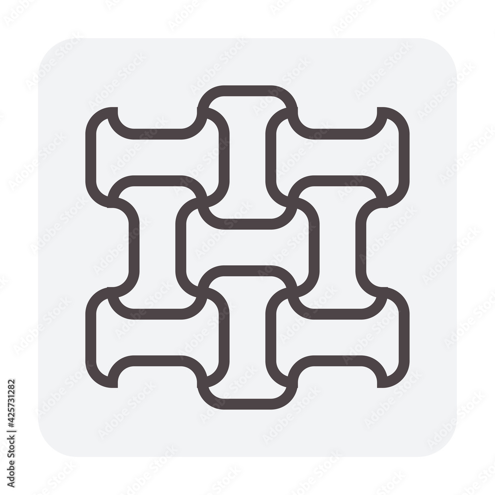 Concrete paver block pavement floor or brick vector icon. For landscape ...