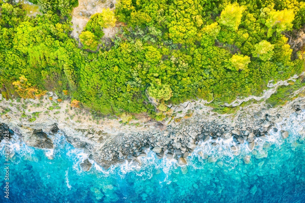 Beautiful Beach With Golden Sand And Clear Water. Turquoise coast with ...