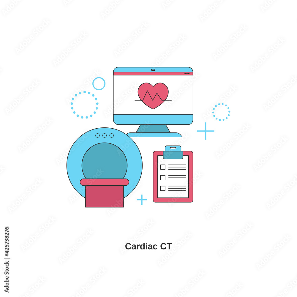 Cardiac ct concept. Stock Vector | Adobe Stock