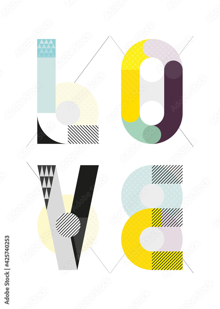 LOVE wallpaper - PRINT font collection - design alphabetical minimal ...