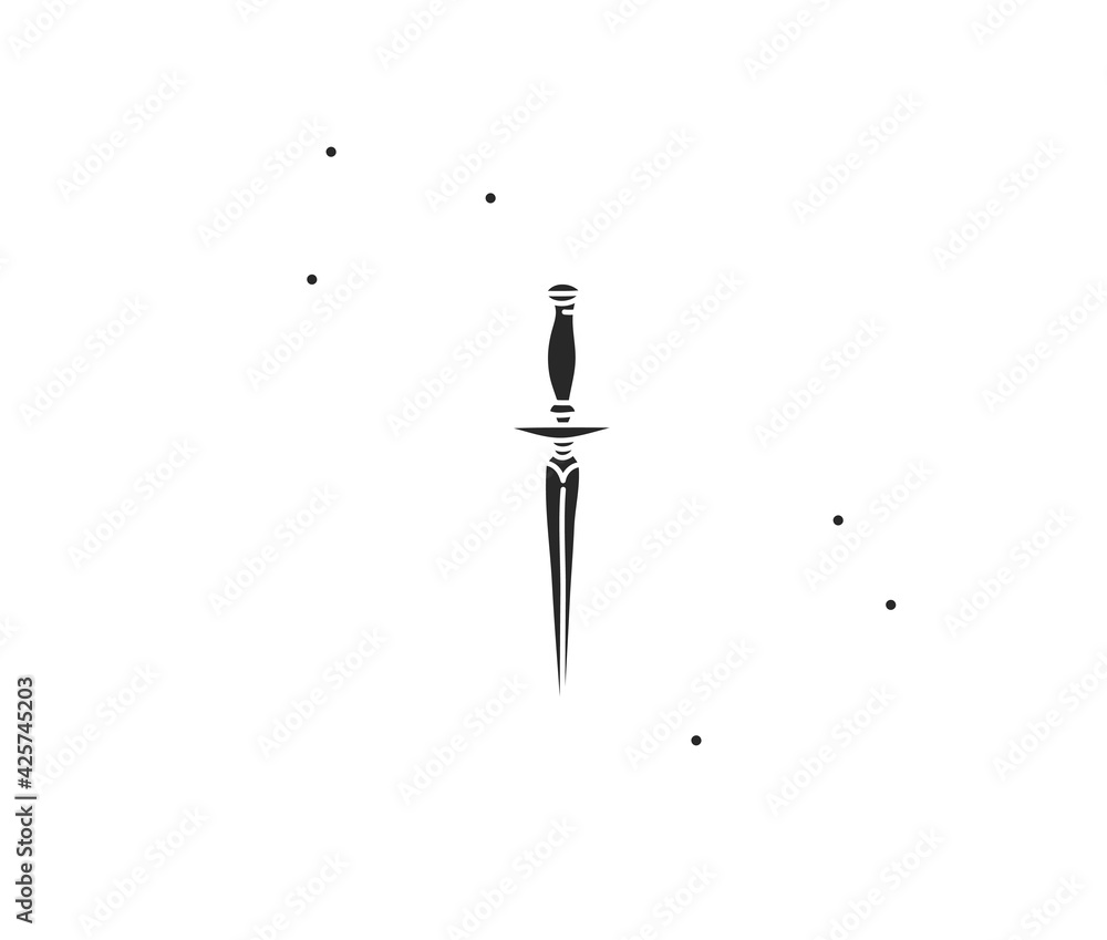 Hand drawn vector abstract stock flat graphic illustration with logo ...