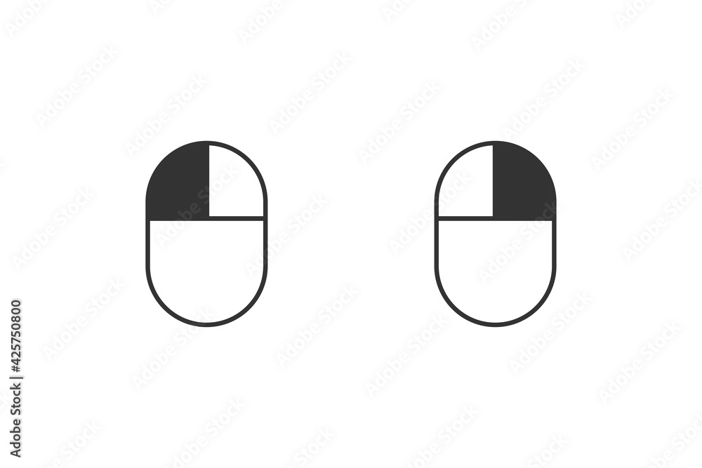Mouse buttons click icons. Left and right click, vector Stock Vector ...