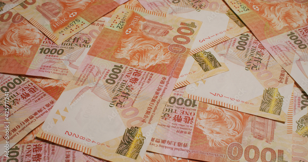 Hong Kong thousand dollar paper banknote Stock Photo | Adobe Stock