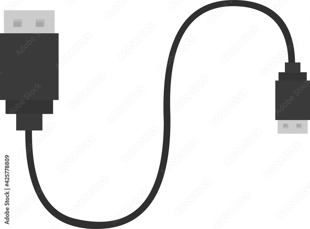 Vector emoticon illustration of a usb cable Stock Vector | Adobe Stock