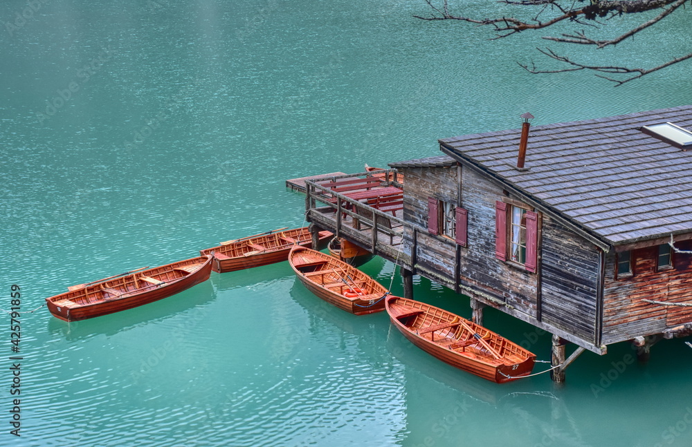 See, Pragser Wildsee, Wildsee, Bergsee, Südtirol, Italien, Pragser Tal ...