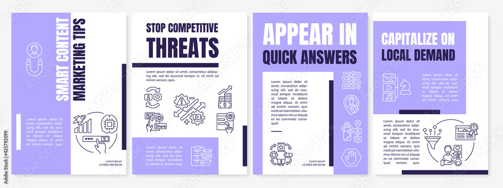 Smart content marketing tips brochure template. Quick answerss. Flyer ...