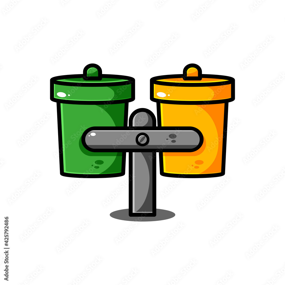 vector dustbin illustration design. The dustbin with an outline is ...