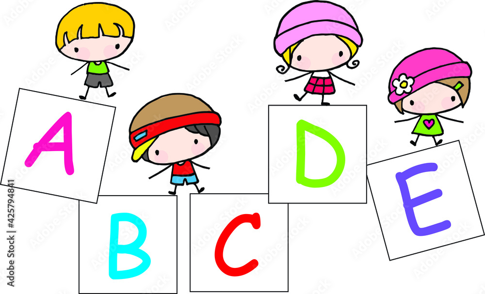 writing numbers book vector cartoon education book learn phonics Stock ...