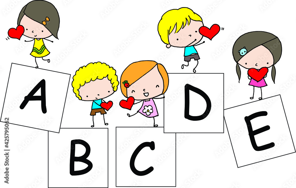 writing numbers book vector cartoon education book learn phonics Stock ...