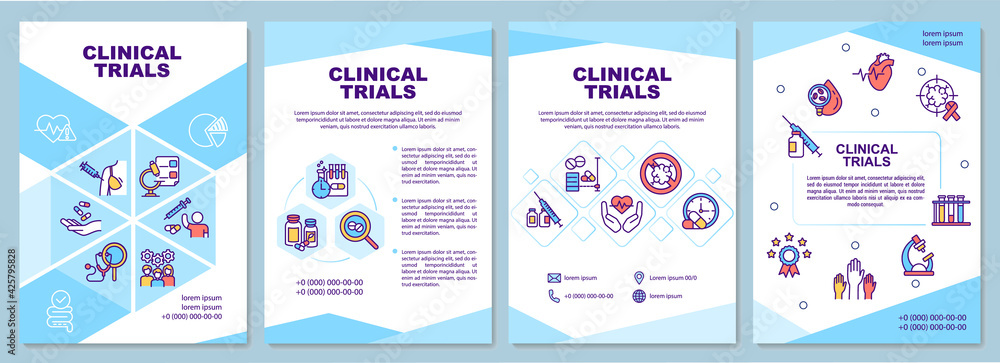 Clinical trials brochure template. New medicine, therapy testing. Flyer ...