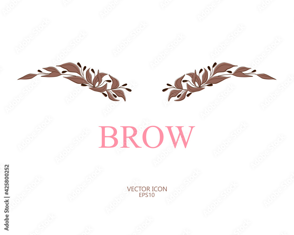 Vector image of decorative eyebrows. logo. vector. logo for browist ...