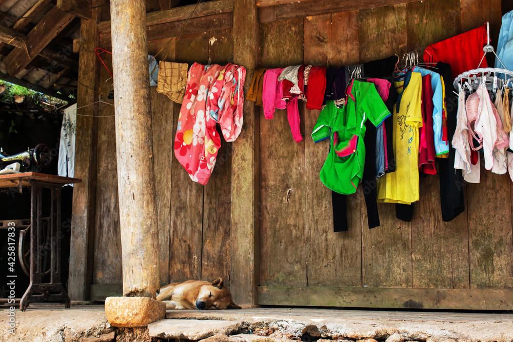 Poor Asian village in Vietnam Stock Photo | Adobe Stock