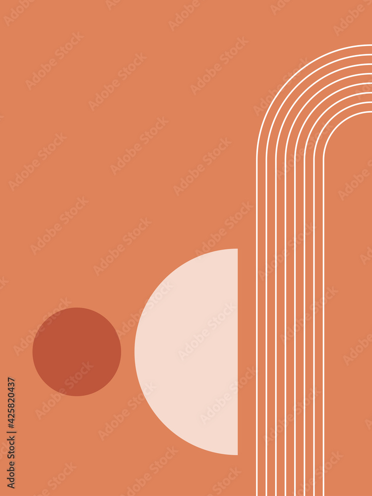 Abstract contemporary aesthetic poster design with geometric shapes and ...
