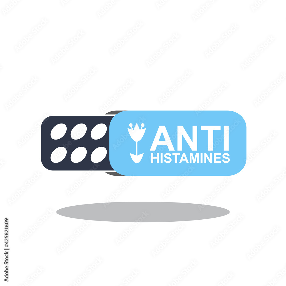Antihistamine Pills Icon, Anti Histamine Tablets, Anti Allergy Medicine ...