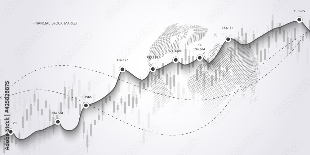 Stock market graph or forex trading chart for business and financial ...