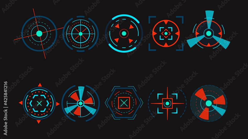 HUD Scopes and Radars Overlay Stock Template | Adobe Stock