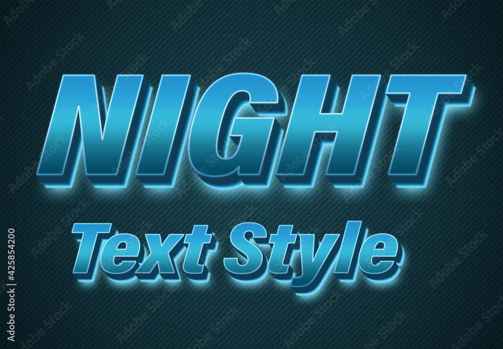 Bold Neon Text Effect with Blue Accents Stock Template | Adobe Stock