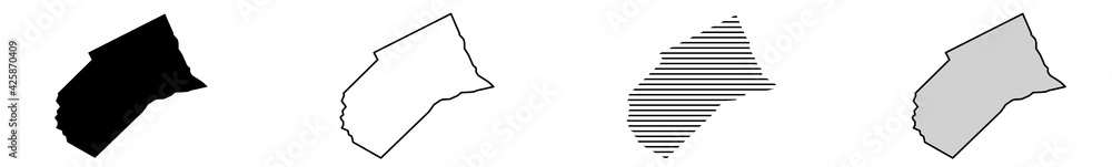 Merced County Map Black | California County Border | United States | US ...