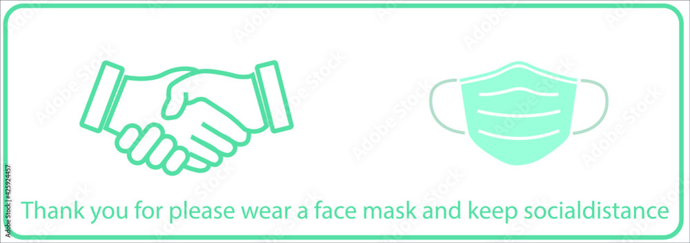Thank you for please wear a face mask and keep social distance Stock ...