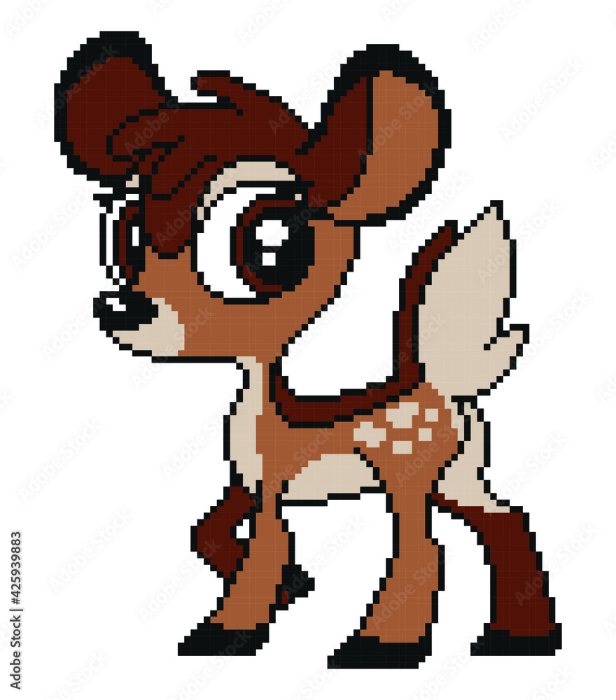 deer pixel art on white background. Stock Vector | Adobe Stock