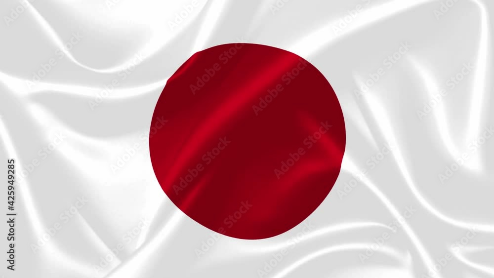 Japanese Waving Flag on 4K Motion Footage. National Flag Animated ...
