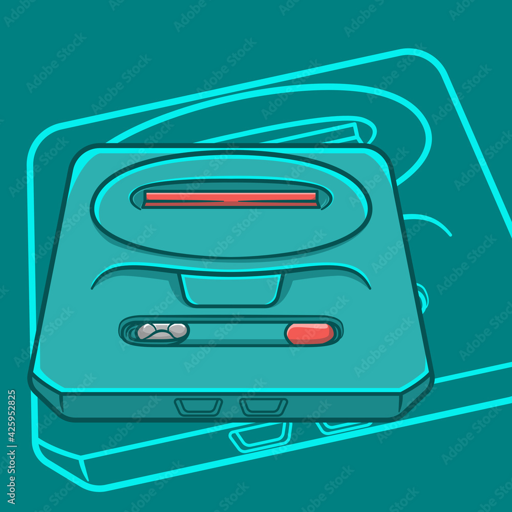 vector illustration of retro old console game videogame. cartoon ...