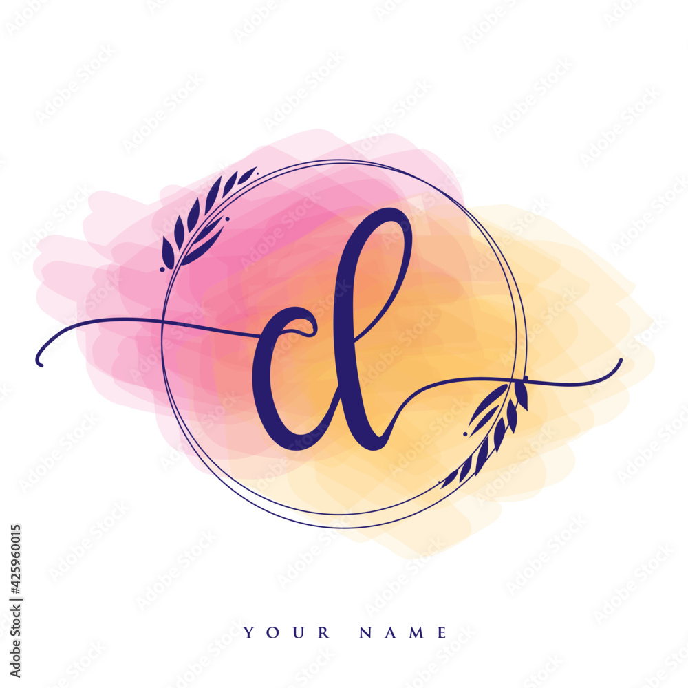 CL Initial handwriting logo. Hand lettering Initials logo branding ...