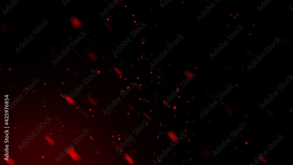 Perfect red fire particles embers sparks on isolated black background ...