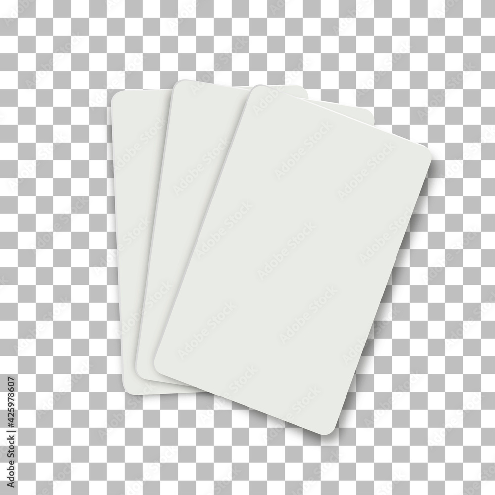 Empty blank playing cards. Vector templates on a transparent background ...