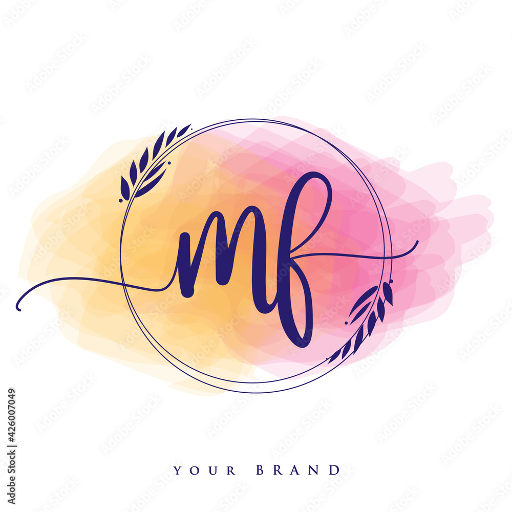 MF Initial handwriting logo. Hand lettering Initials logo branding ...